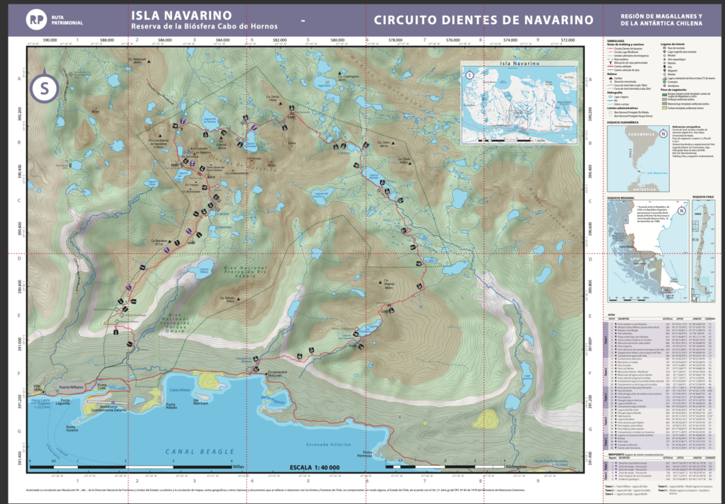 Mapa Digital Circuito Dientes de Navarino - La Tiendita Andeshandbook
